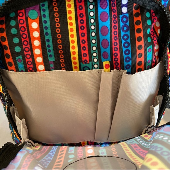 Kipling | Bags | Nwot Kipling Multi Colored Circlesstripe Backpack ...